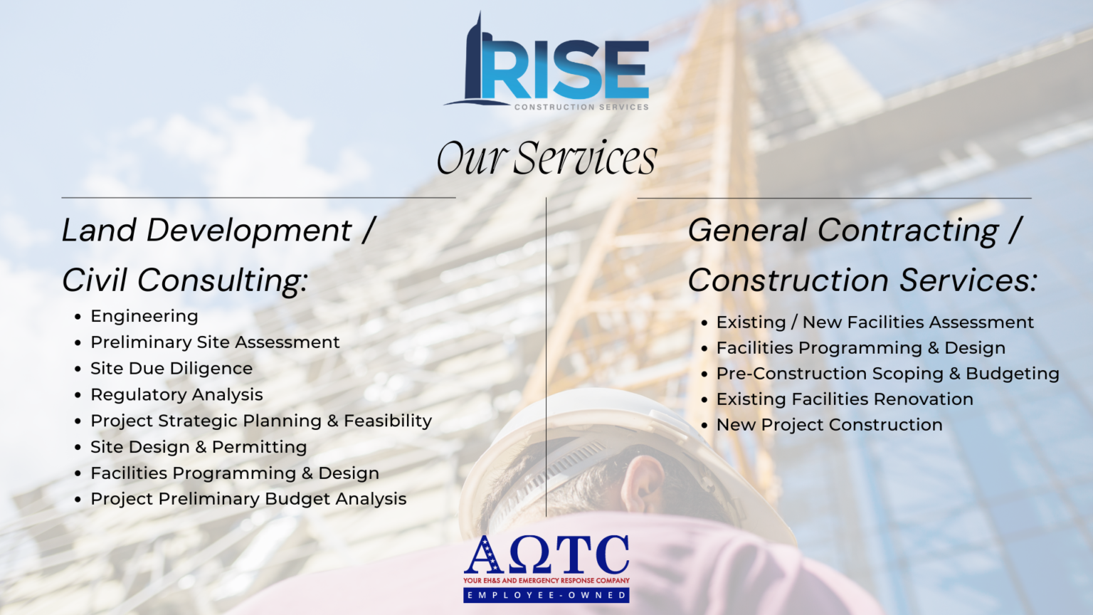 AOTC Partners With RISE Construction Services, LLC